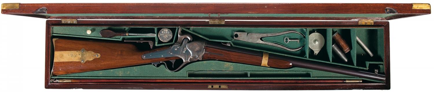 Rare and Historic, Factory Cased, St. Louis Inscribed Sharps Model 1851 ...