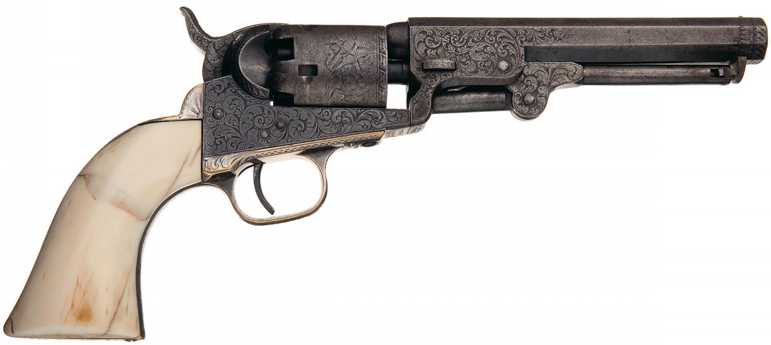 Gustave Young, Factory Panel Scene Engraved Colt Model 1849 Pocket ...