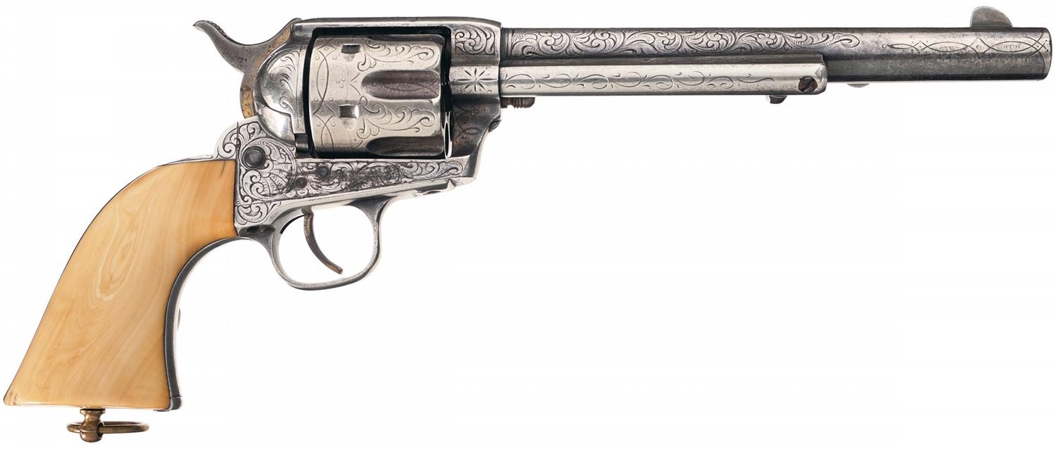 New York Engraved Silver Plated Antique Colt Single Action Army ...