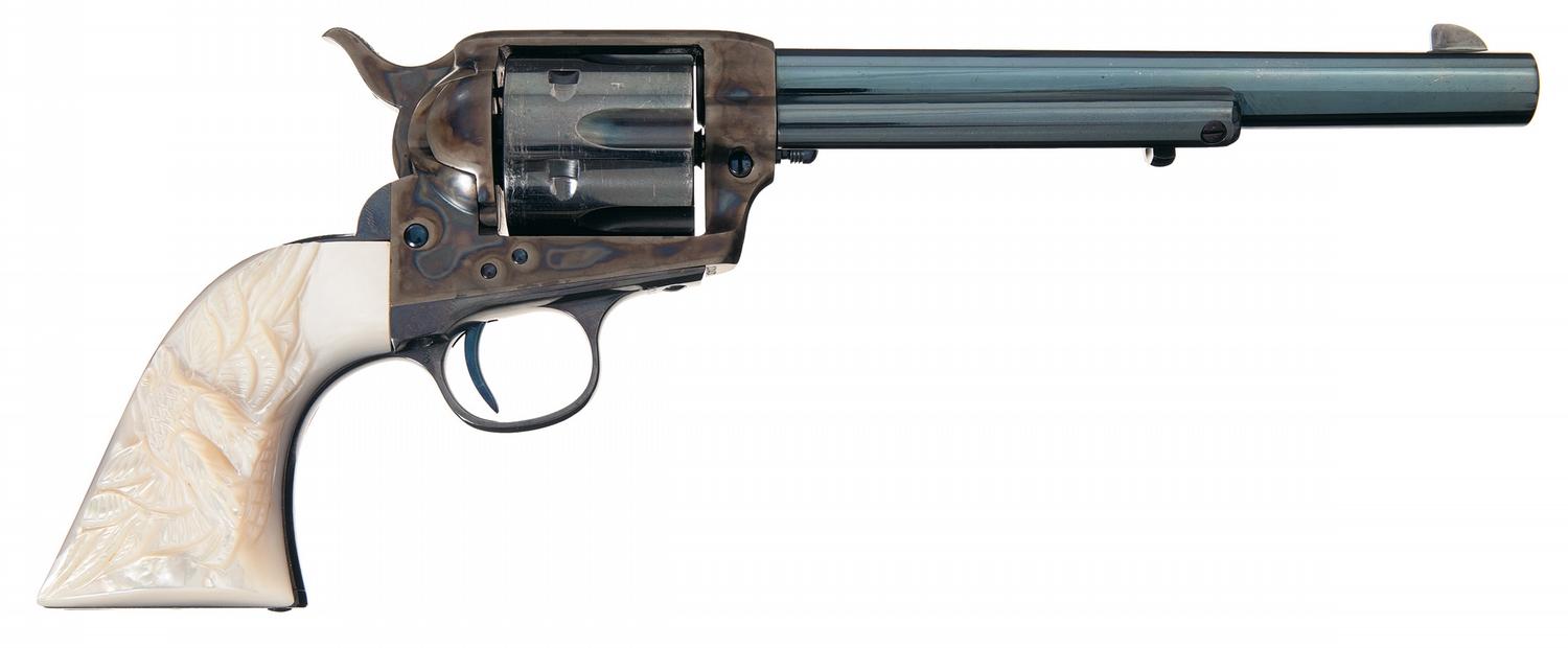 Colt Single Action Army Revolver with Carved Pearl Grips