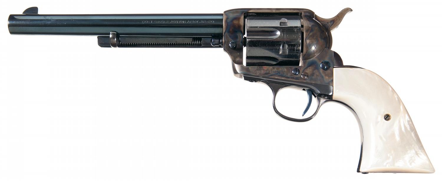Colt Single Action Army Revolver with Carved Pearl Grips
