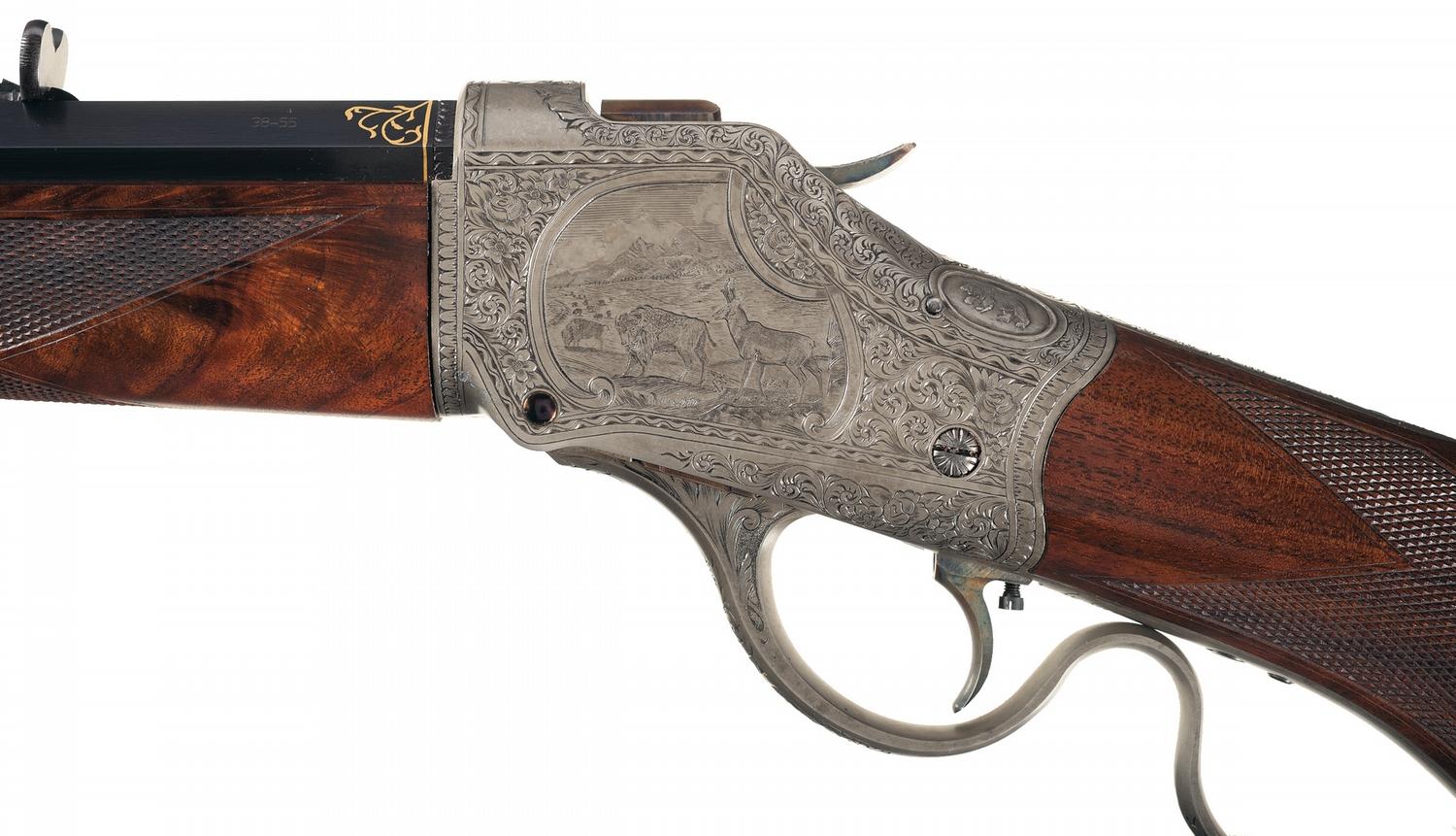 Custom Engraved Gold Inlaid Winchester Model 1894 Lever Action Takedown ...
