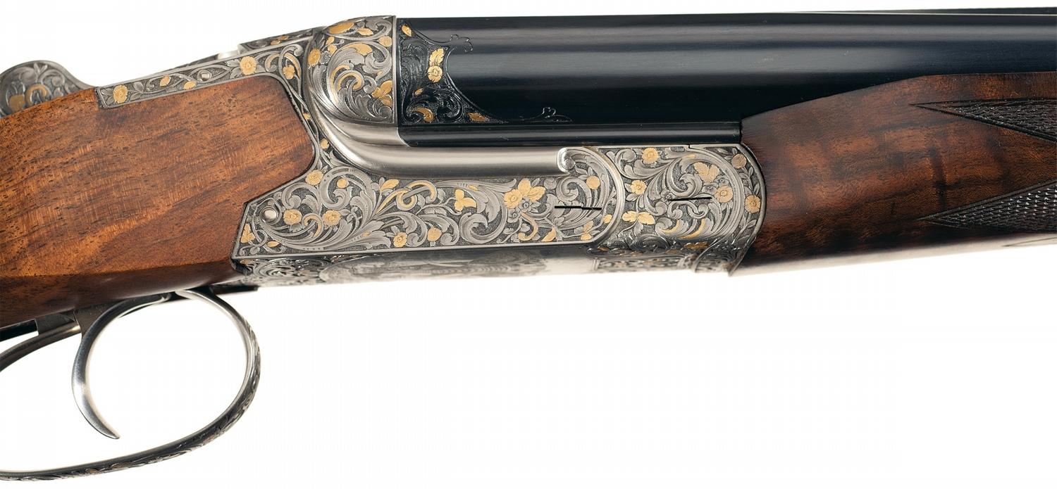 Special Order Master Relief Engraved Gold Inlaid Heym Model 88 B Double ...
