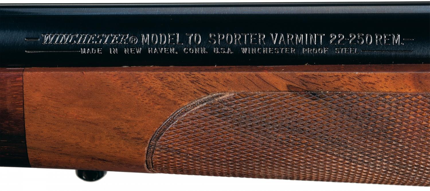 Custom Engraved Winchester Model 70 Varmint Bolt Action Rifle with Box