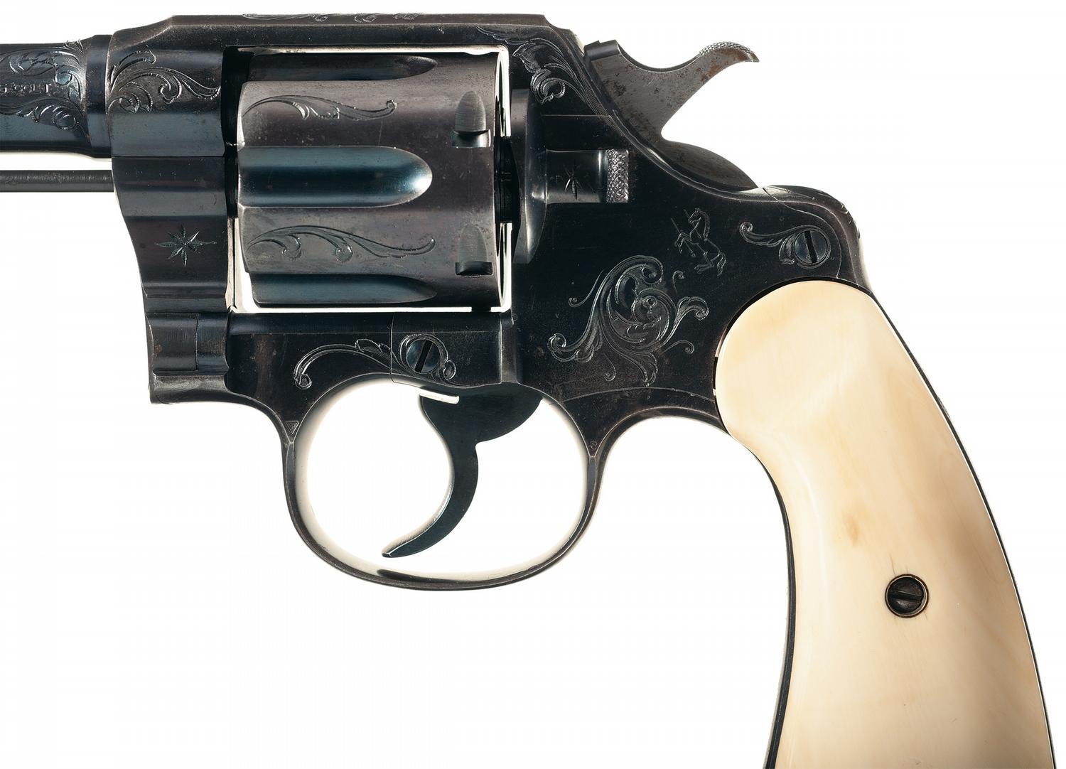 Rare Factory Engraved and Inscribed Colt New Service Double Action ...