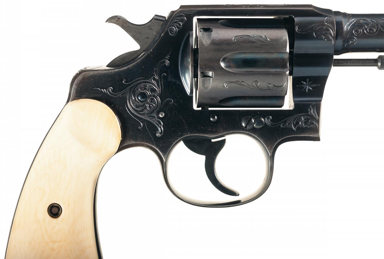 Rare Factory Engraved and Inscribed Colt New Service Double Action ...