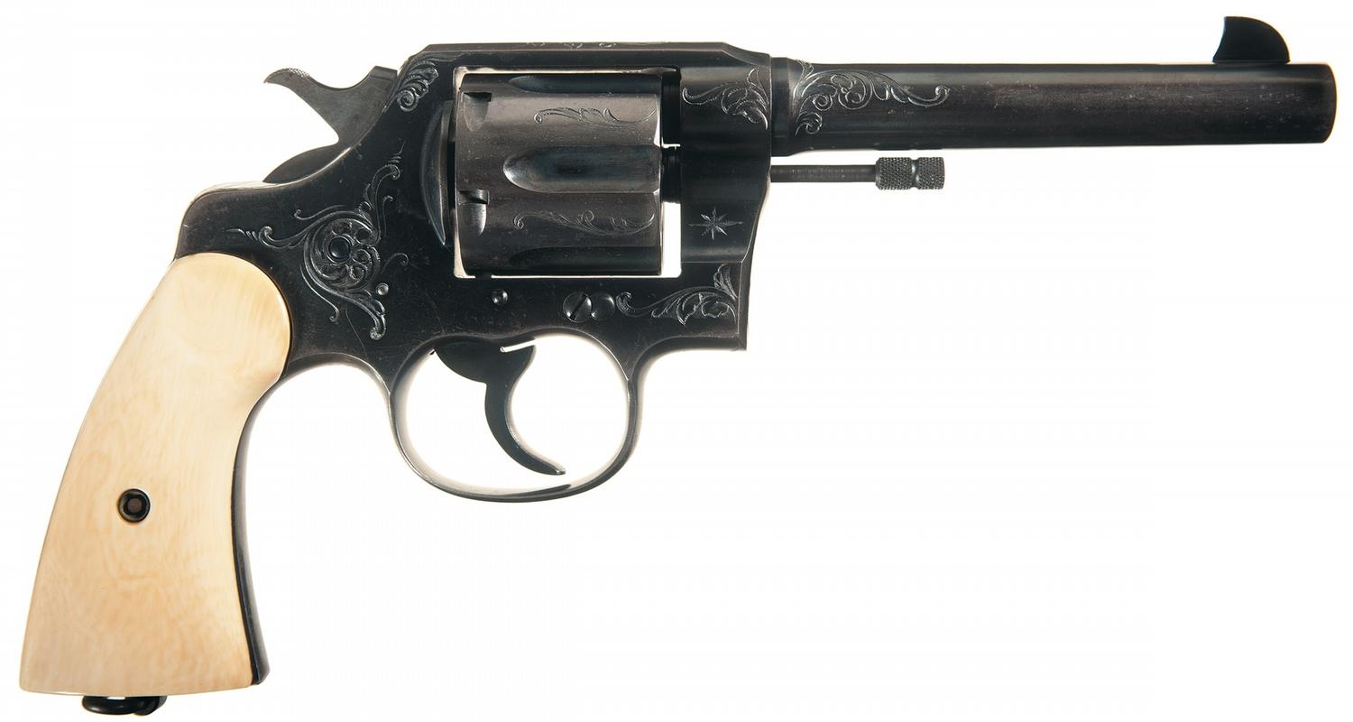 Rare Factory Engraved and Inscribed Colt New Service Double Action ...