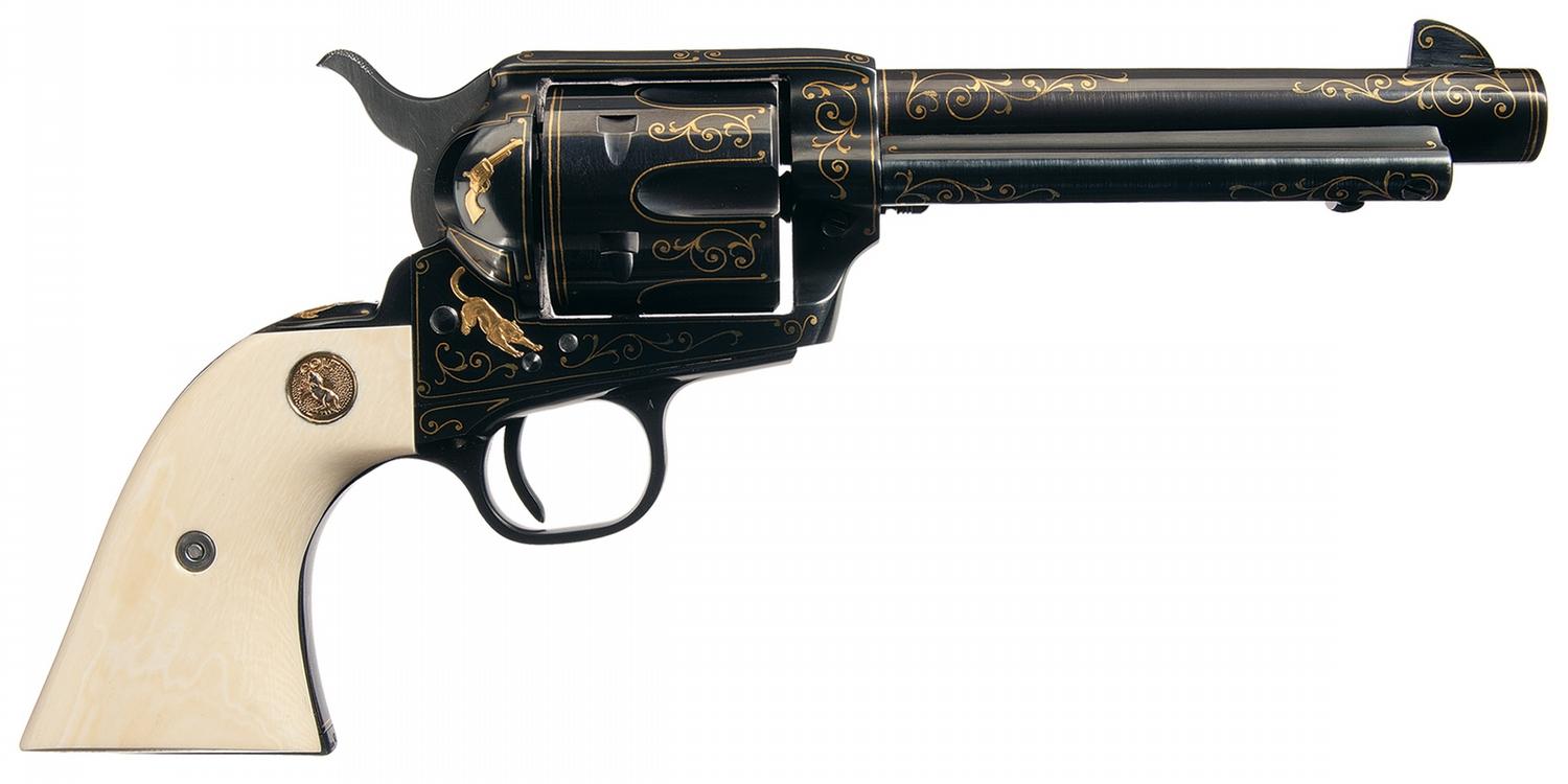 Angelo Bee Signed Gold Inlaid Second Generation Colt Single Action Army ...