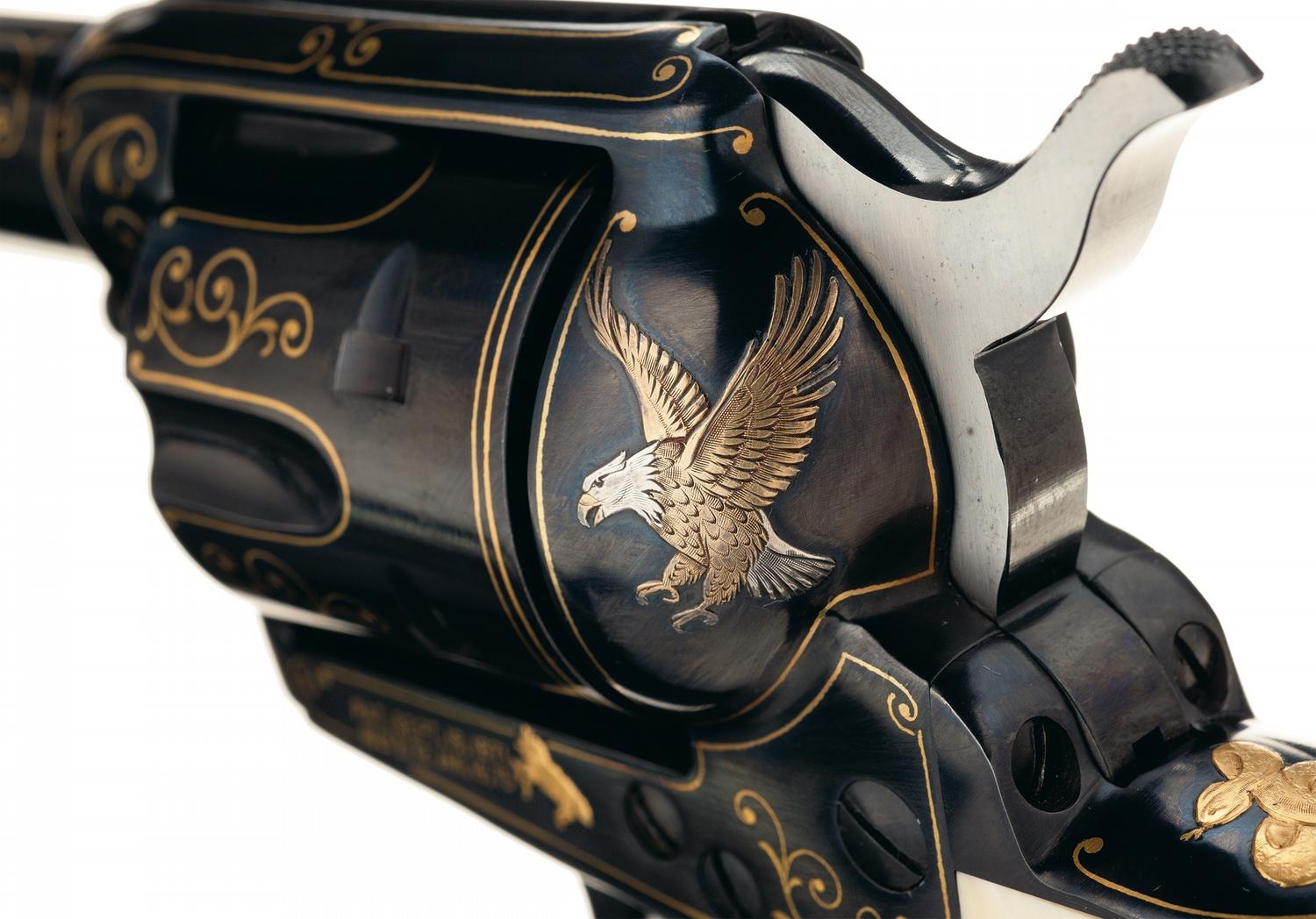 Angelo Bee Signed Gold Inlaid Second Generation Colt Single Action Army ...