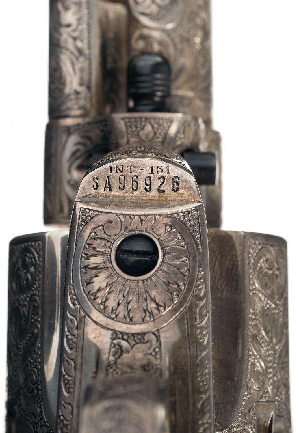 Signed Custom Panel Scene Engraved Silver Plated Colt Single Action ...