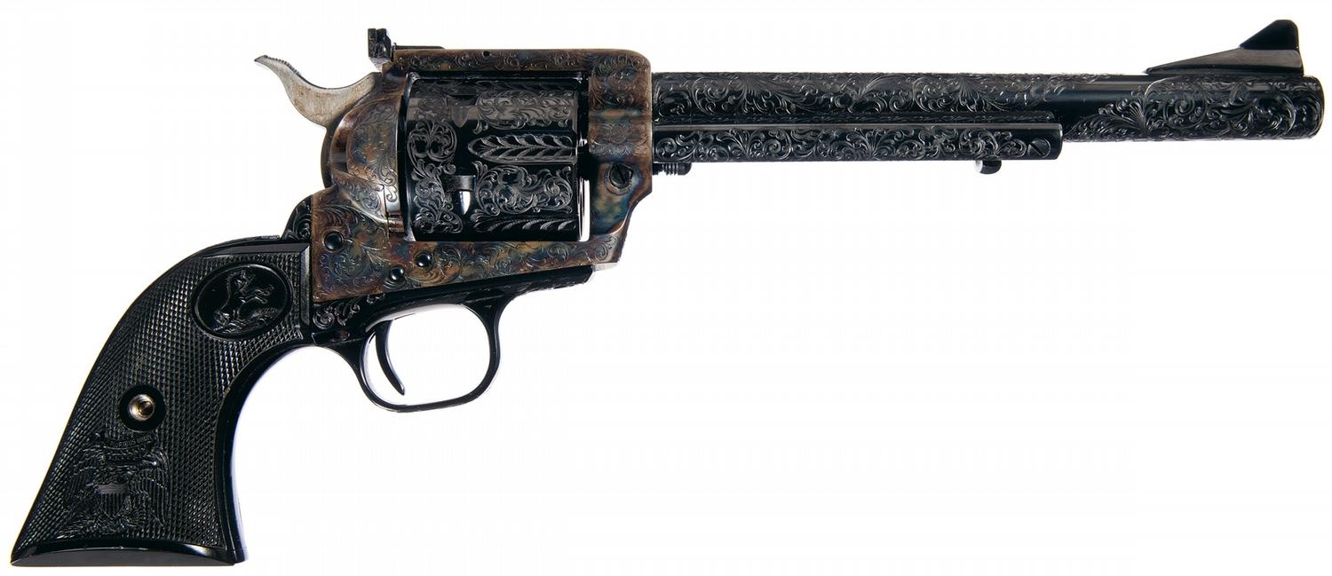 Outstanding Factory Engraved Third Generation Colt New Frontier Revolver