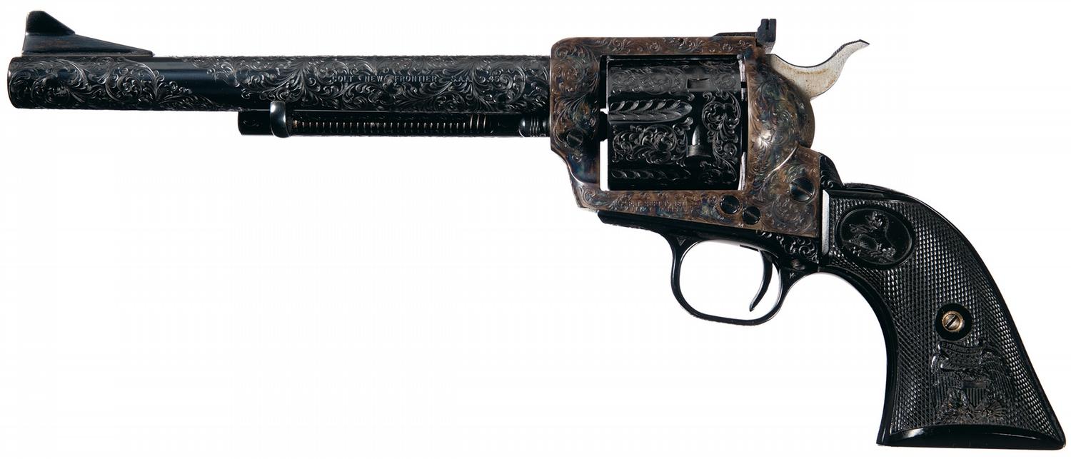 Outstanding Factory Engraved Third Generation Colt New Frontier Revolver