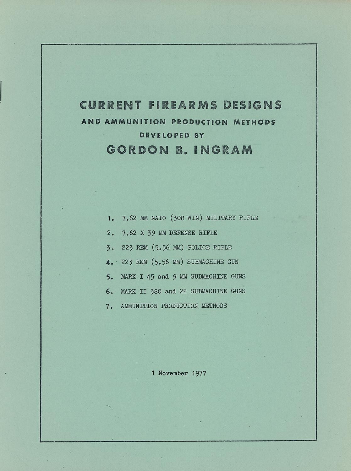 Unique Serial Number 9 Gordon Ingram Prototype Westarm Semi-Automatic ...
