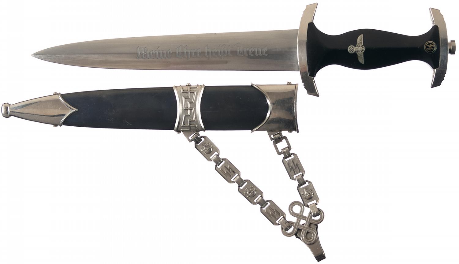 1936 Pattern SS Man's Dagger with Sheath and Chain Hanger