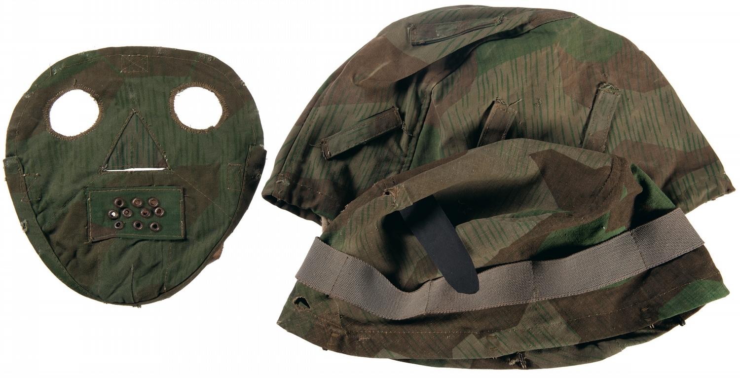 Nazi Fallschirmjager Camouflage Smock with Two Helmet Covers and a Facemask
