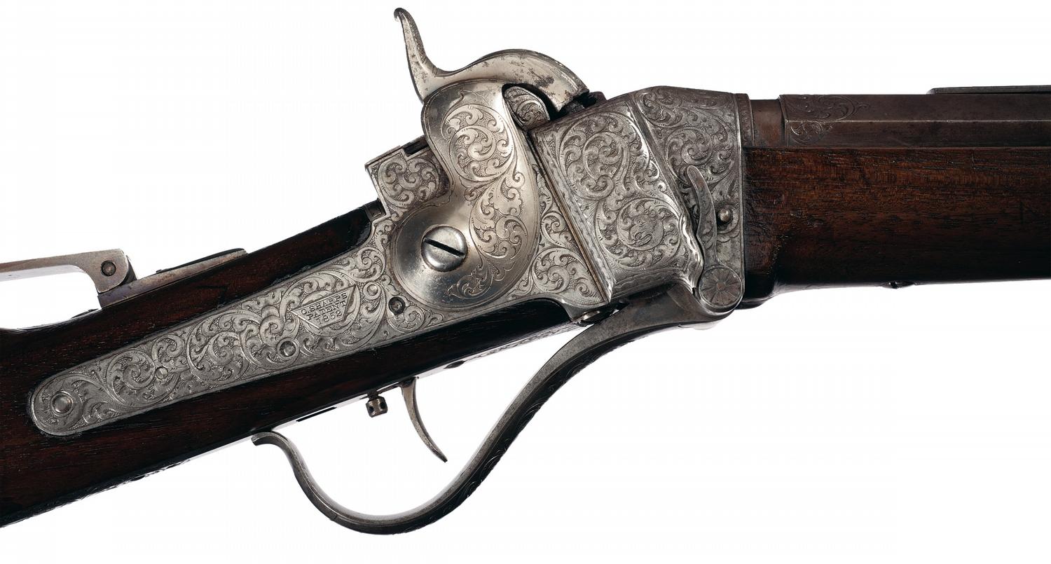 Magnificent Sharps Panel Scene Gustave Young Engraved Model 1853 ...