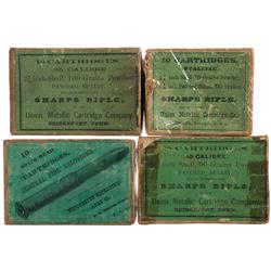 Four Vintage Winchester and Union Metallic Cartridge Sharps Rifle ...