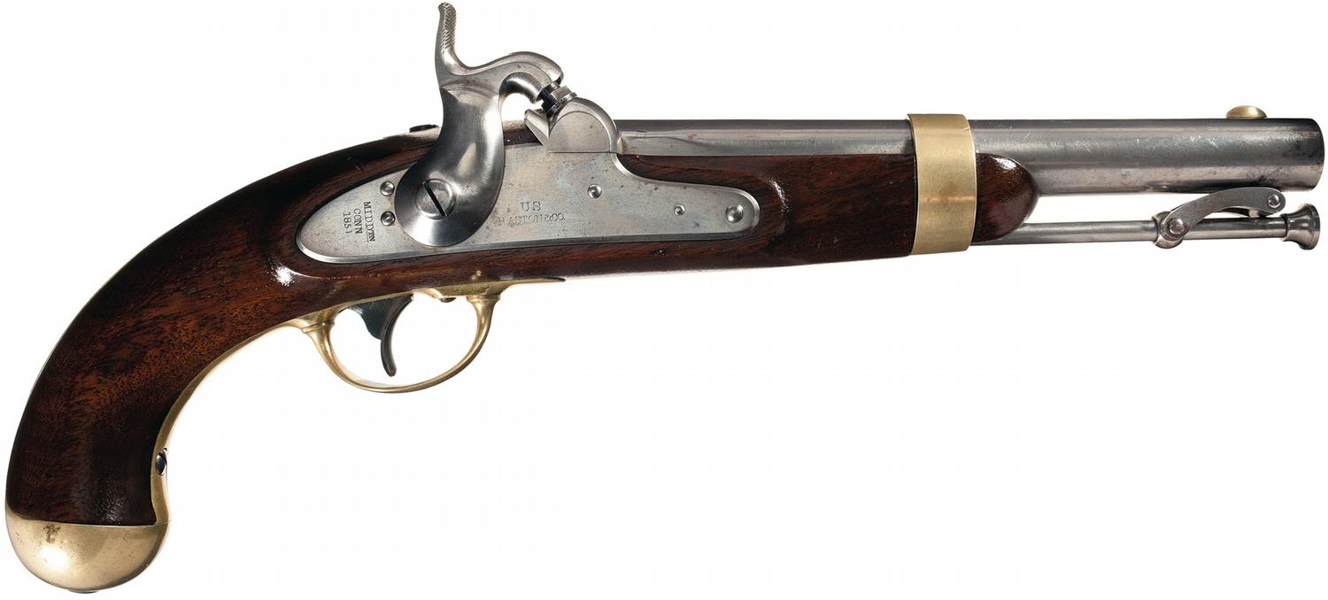 Exceptional U.S. Martial Henry Aston Model 1842 Percussion Pistol