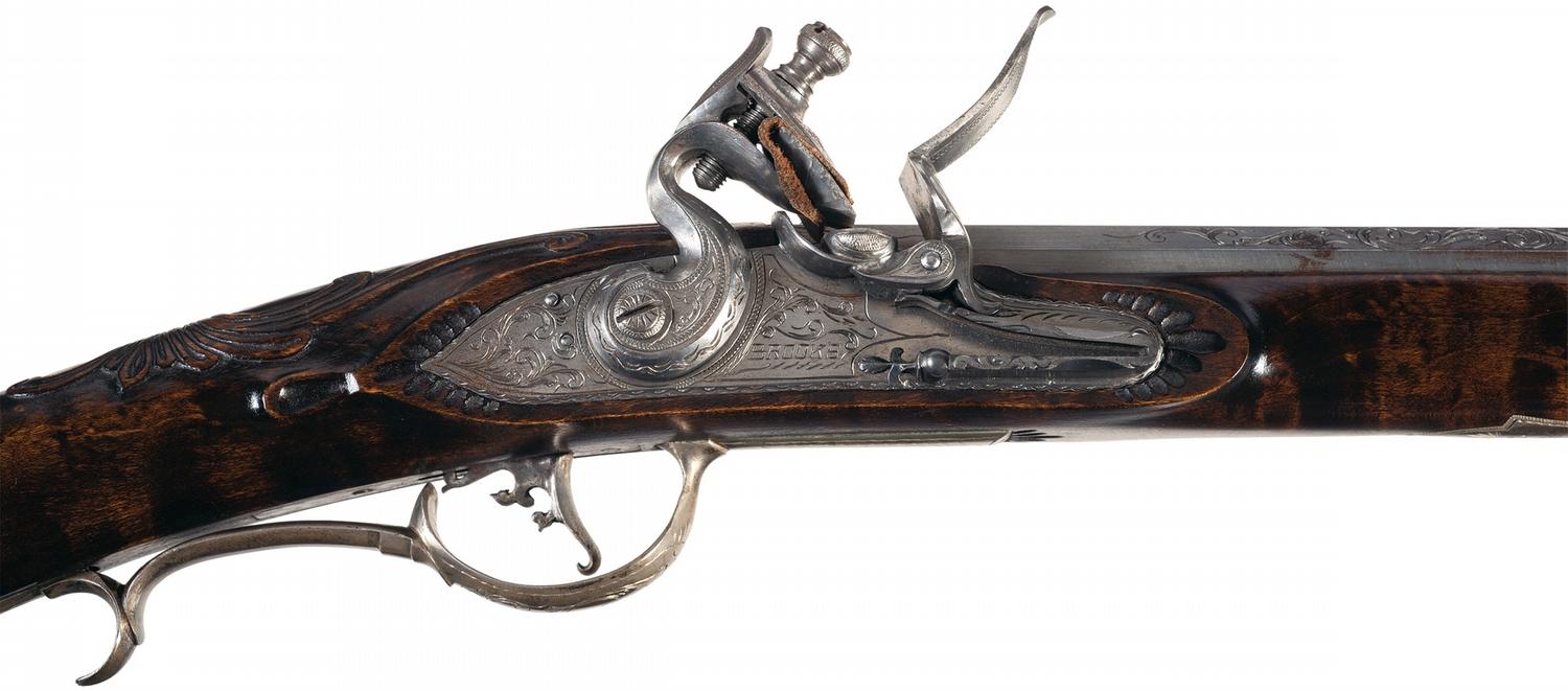 Contemporary Brooks Flintlock Presentation Rifle Presented to USMC ...