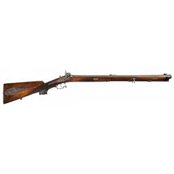 W. Maschek Marked Percussion Jaeger Rifle with Gold Inlay