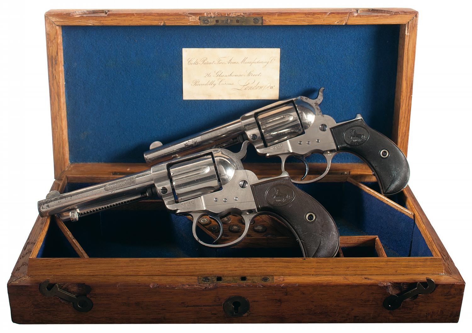 Cased Pair of Retailer Marked London Colt Model 1877 Lightning Double ...