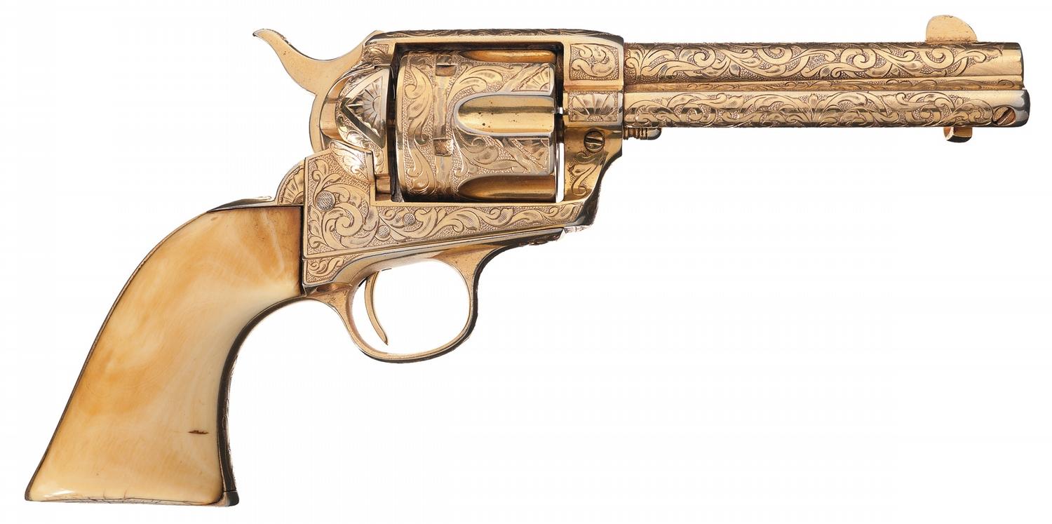 Custom Engraved Gold Plated Colt Frontier Six Shooter Single Action ...