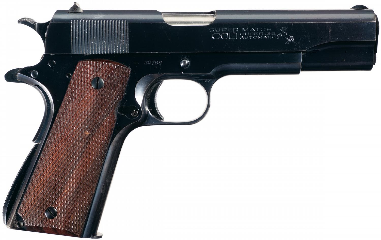Exceptional Pre-War Colt Super Match 38 Semi-Automatic Pistol with ...