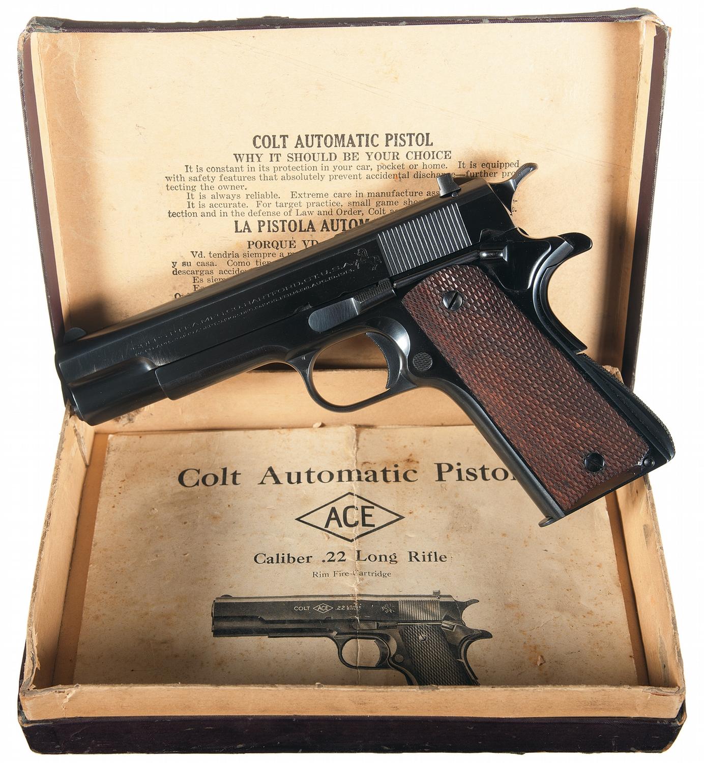 Excellent Early Production Colt Ace Semi-Automatic Pistol with Box