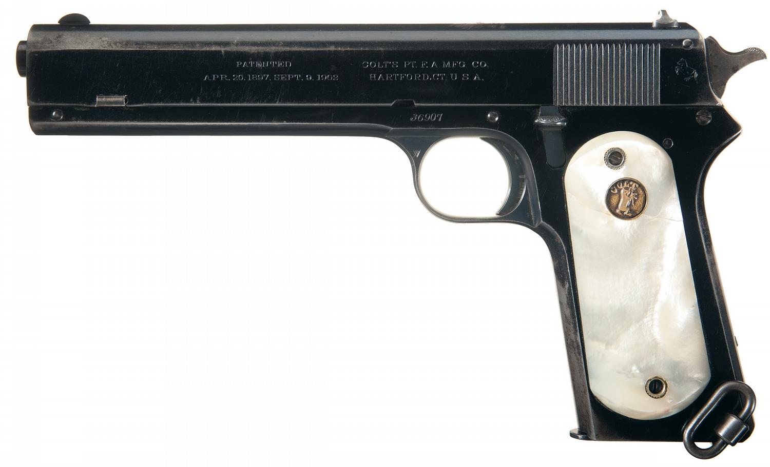 Colt Model 1902 Military Semi-Automatic Pistol with Rare Factory Pearl ...