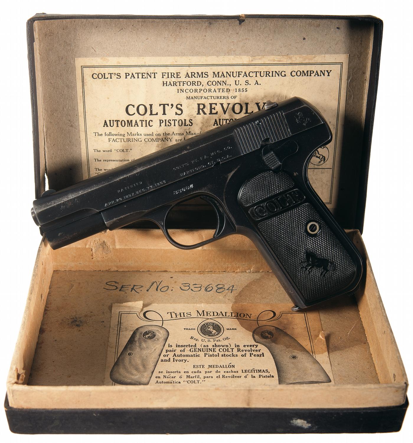 Colt Model 1908 Semi-Automatic Pocket Pistol with Box