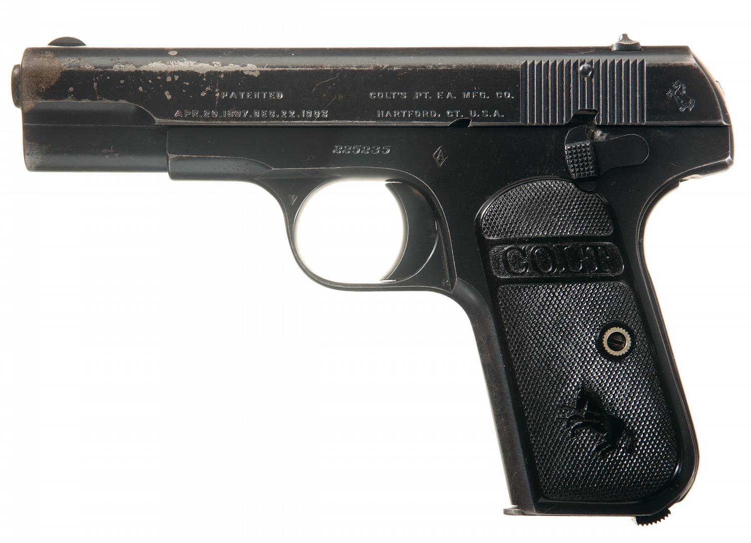 Scarce Belgian Contract Colt Model 1903 Semi-Automatic Hammerless ...