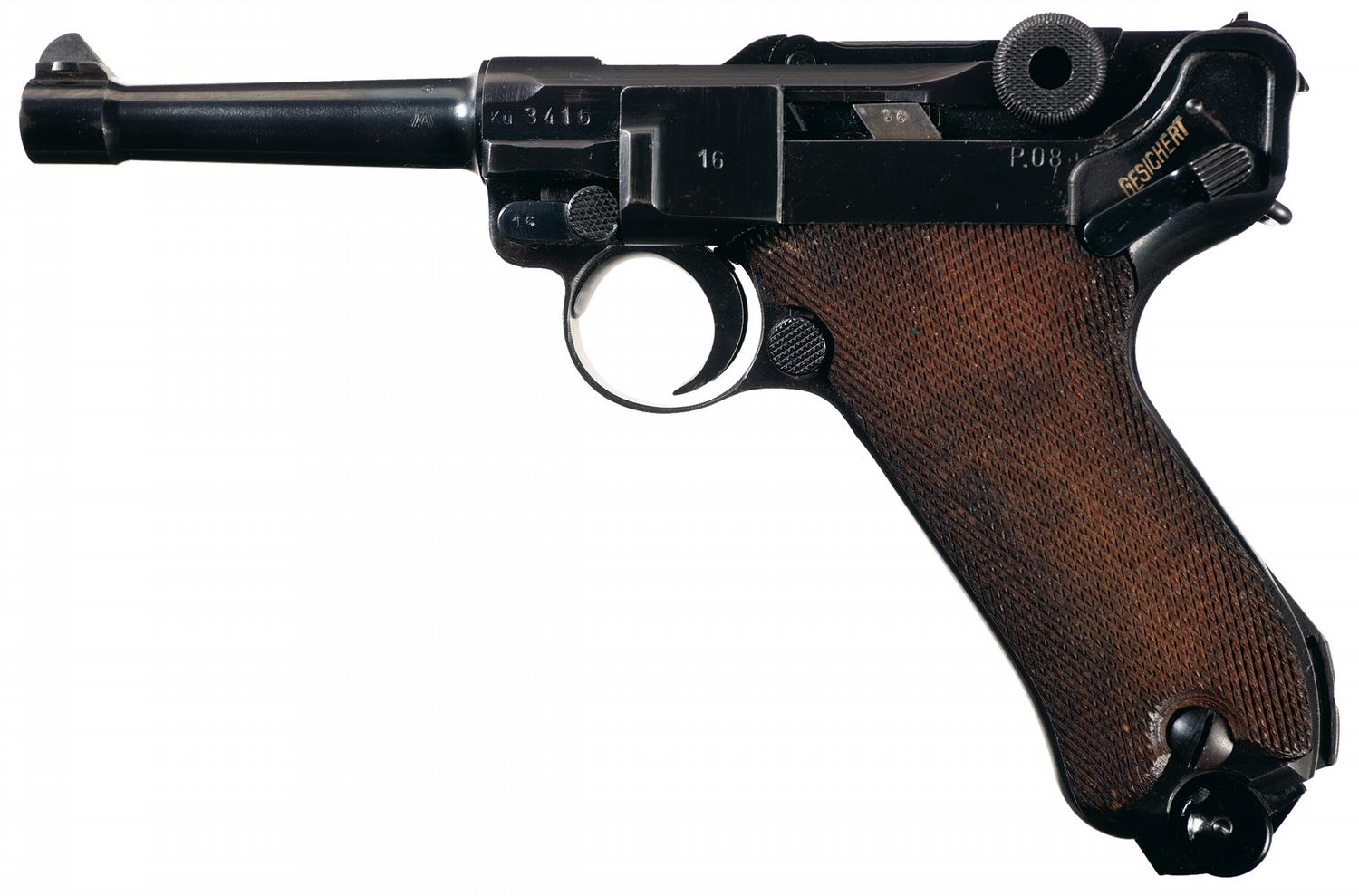 Outstanding Mauser 41 Dated Code 42 Ku Marked P.08 Luger Semi-Automatic ...