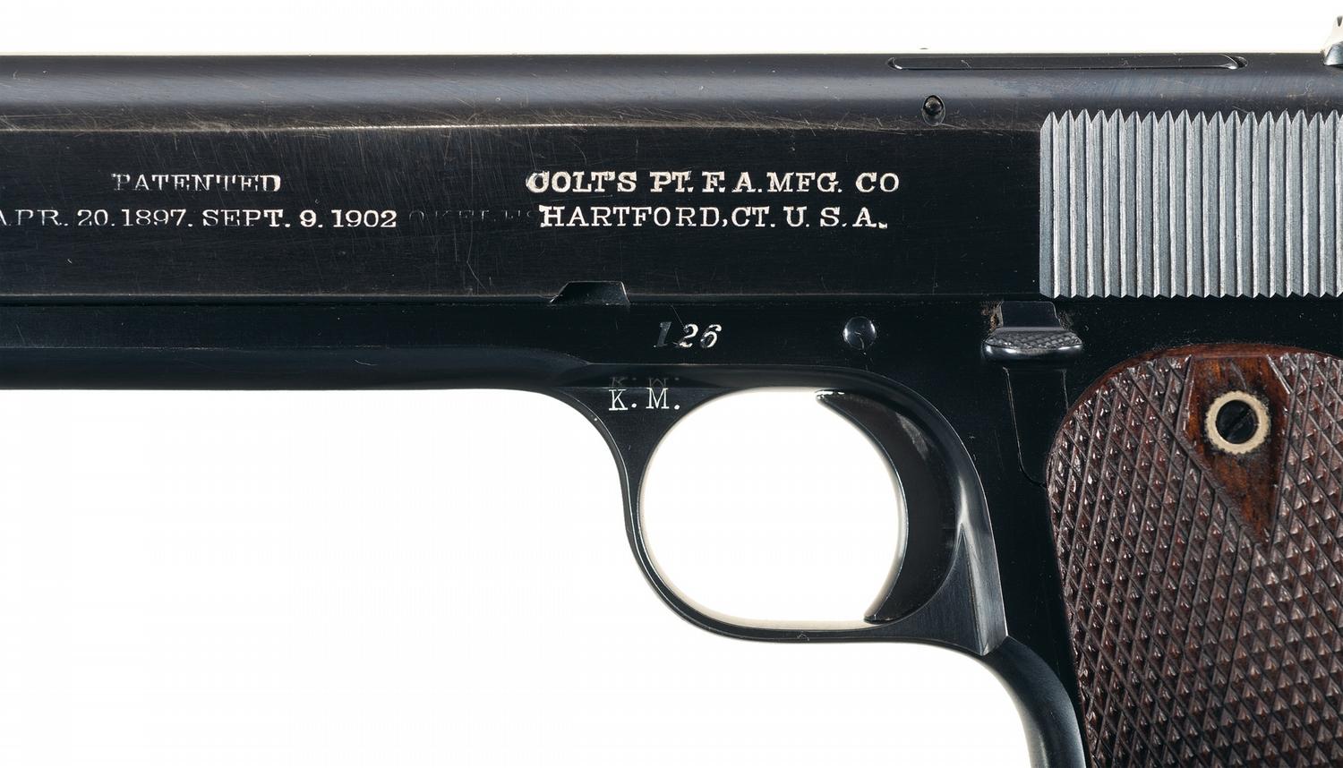 Rare U.S. Trials Colt Model 1907 Army Contract Semi-Automatic Pistol ...