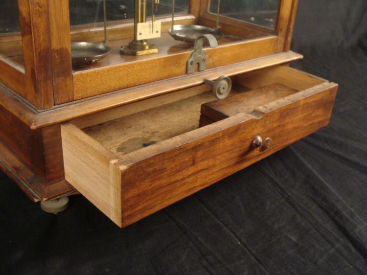 A. Daigger Antique Scale in Display Case Cabinet