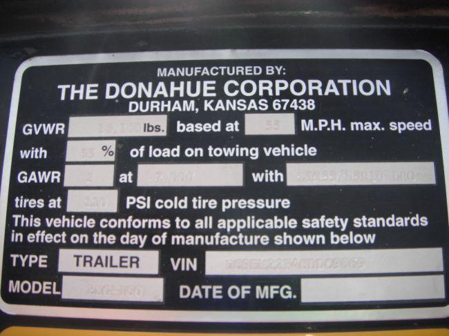 2006 Donahue EXG-160 T/A Swather Carrier Trailer