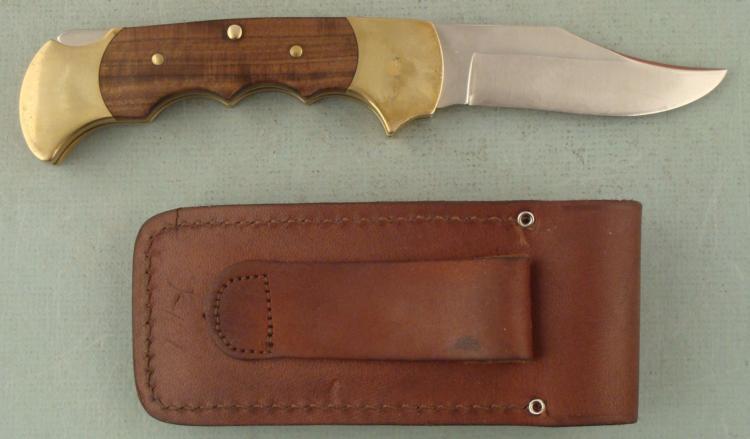 VINTAGE RIGID MASSIVE KNIFE AND LEATHER CASE -USA