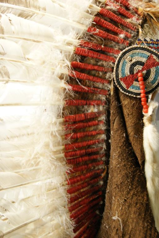 Outstanding Native American Beaded Headdress with turkey vulture ...