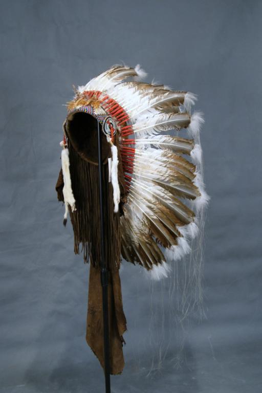 Outstanding Native American Beaded Headdress with turkey vulture ...