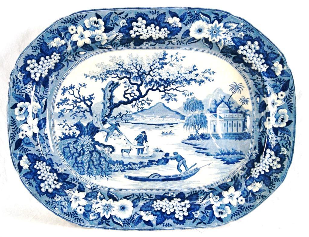 Blue Willow English turkey platter