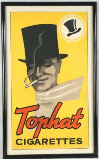 Vintage Top Hat poster & box of cigarettes