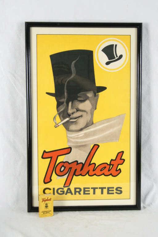 Vintage Top Hat poster & box of cigarettes