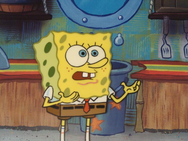 SpongeBob Confused Original Cel Production Background