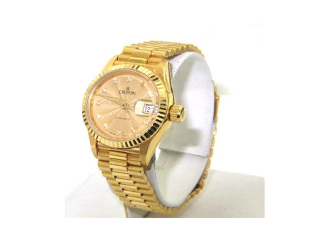 Croton 18K Yellow Gold Diamond Automatic Watch