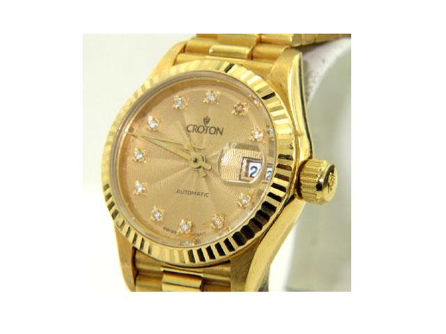 Croton 18K Yellow Gold Diamond Automatic Watch