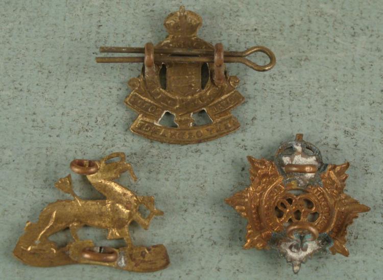 3 BRITISH WWI CAP BADGES-1 ARMY ORDNANCE