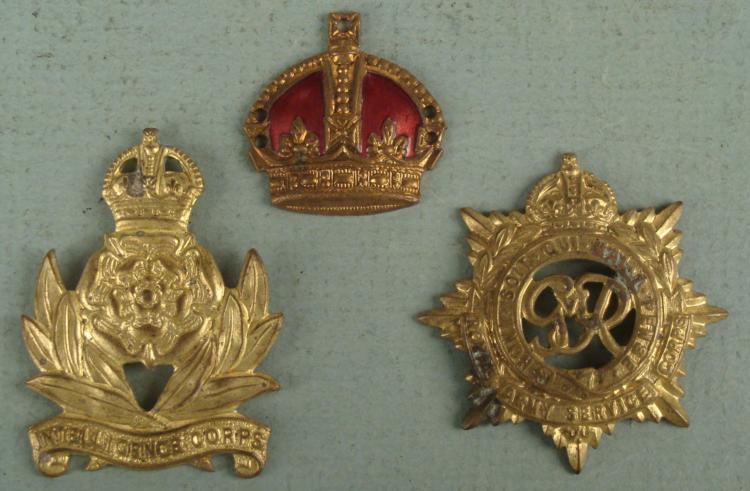 3 SEW ON BRITISH REGIMENTAL INSIGNIA BADGES