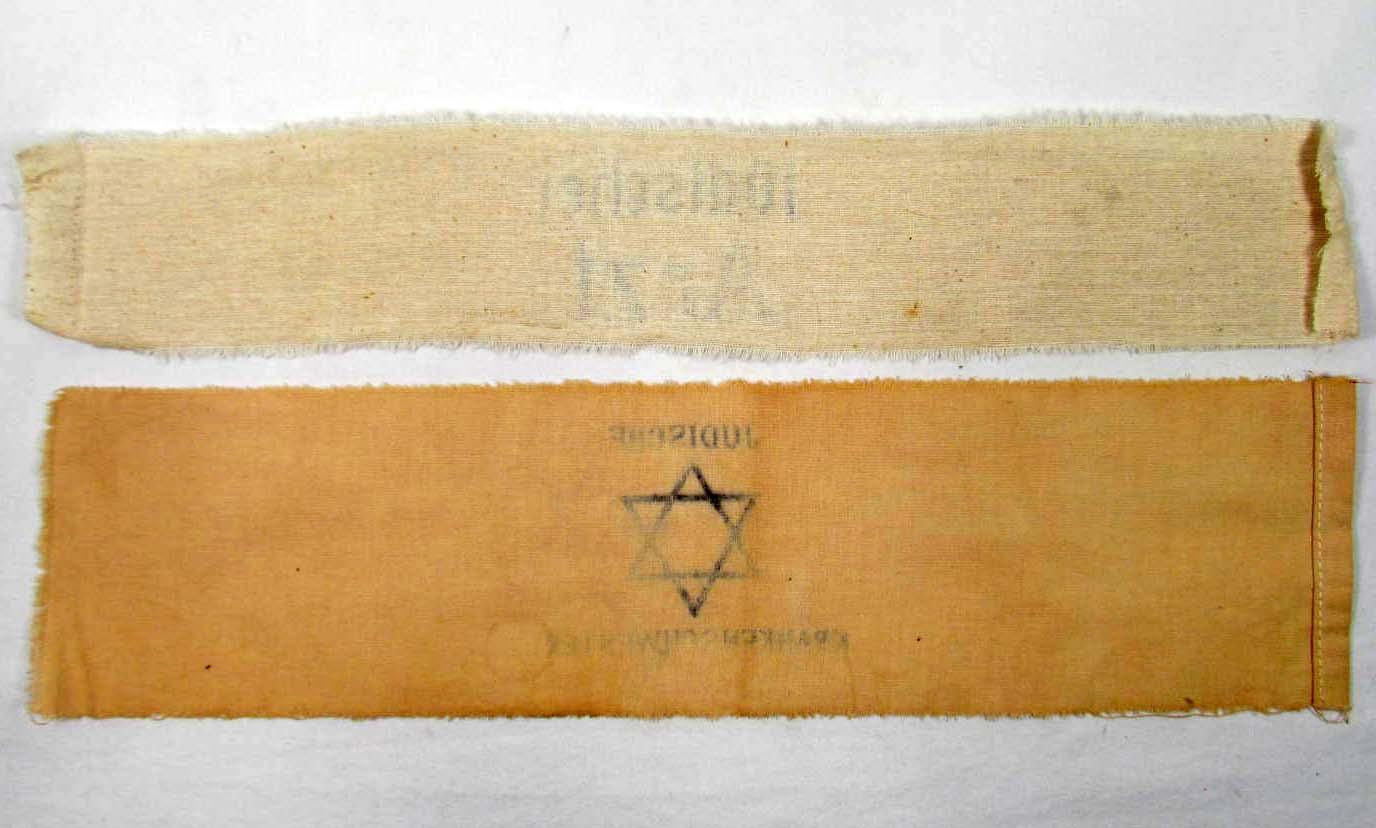 LOT OF 2 GERMAN HOLOCAUST ARM BANDS - JEWISH DOCTOR AND JEWISH NURSE
