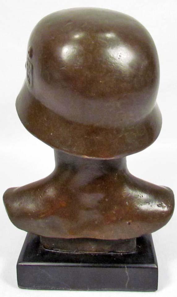 GERMAN NAZI ARMY BRONZE SOLDIER STATUE BUST