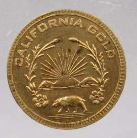 1850 CALIFORNIA GOLD TOKEN - HALF SIZE - EUREKA ROUND