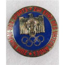 GERMAN NAZI 1936 BERLIN OLYMPICS BADGE